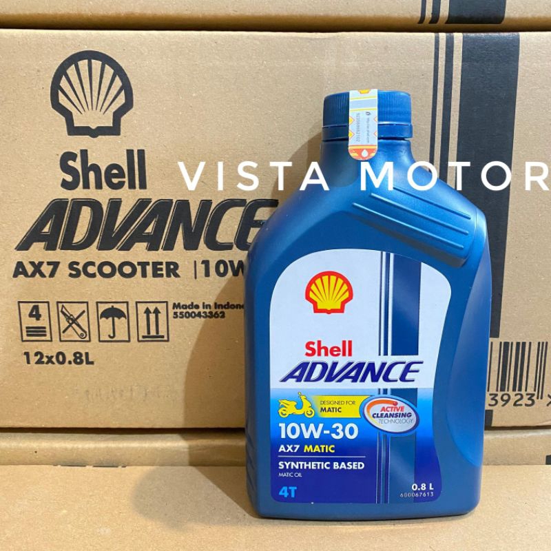 Jual 1 DUS = 12 BOTOL OLI SHELL ADVANCE AX7 SCOOTER MATIC 800ML ...