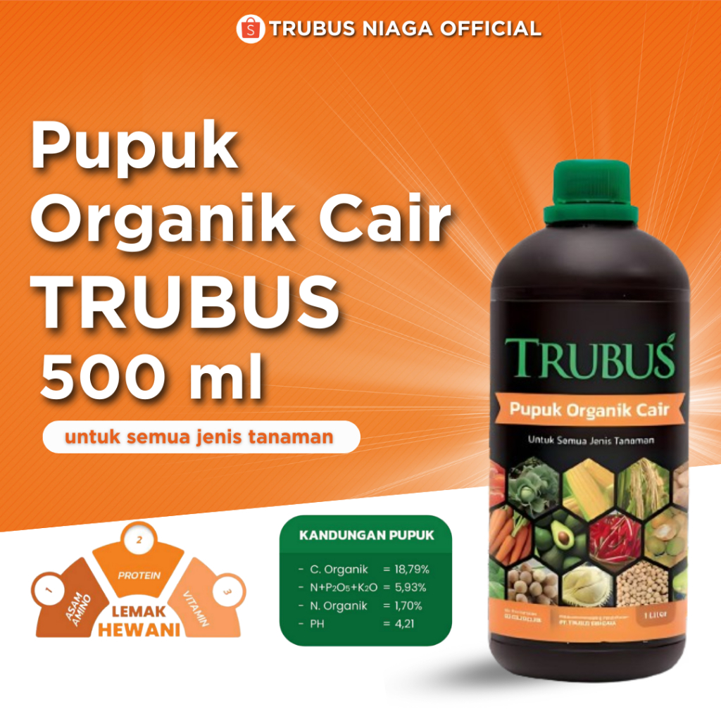 Jual Pupuk Organik Cair - pupuk organik cair buah dan sayuran Pertanian - Pupuk Trubus – 500 ml ...