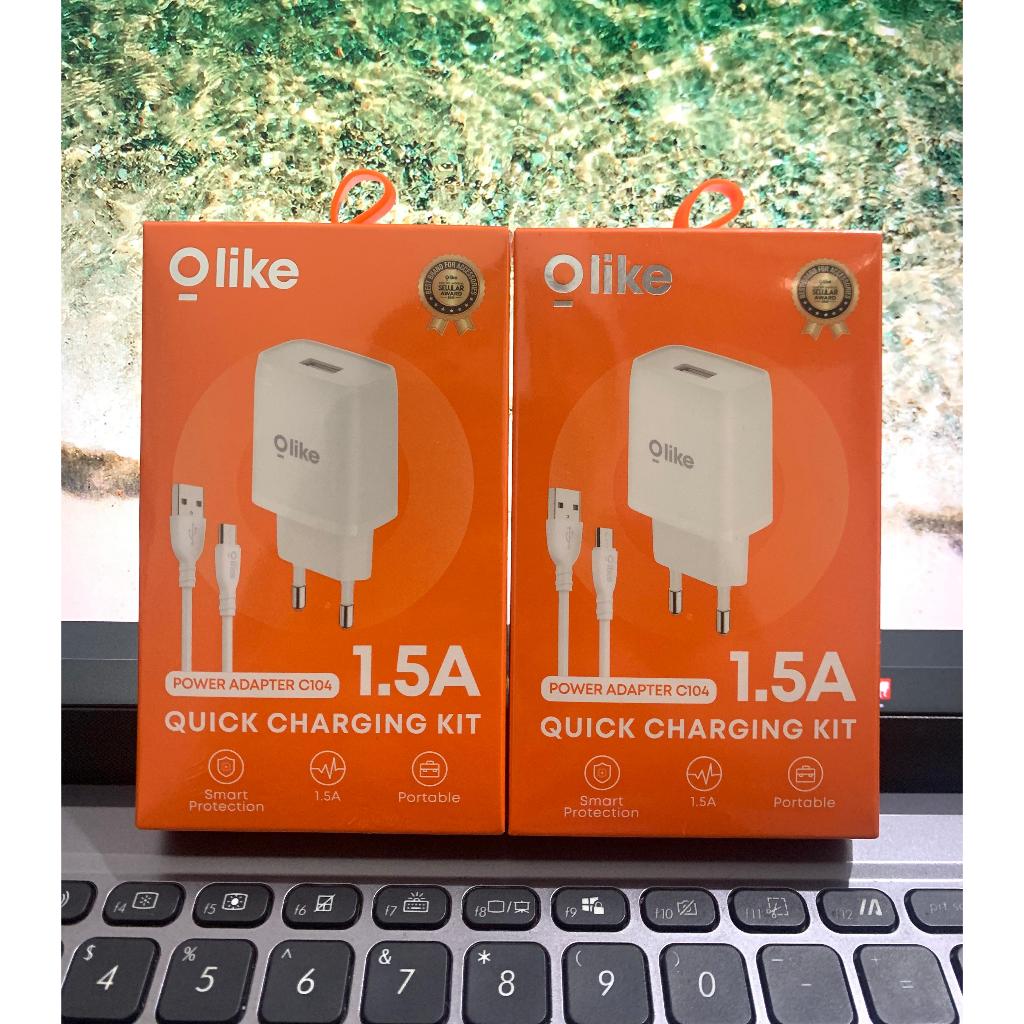 Jual OLIKE C104 Charger Power Adapter 1.5A Quick Charging KIT + Kabel Data Micro | Shopee Indonesia