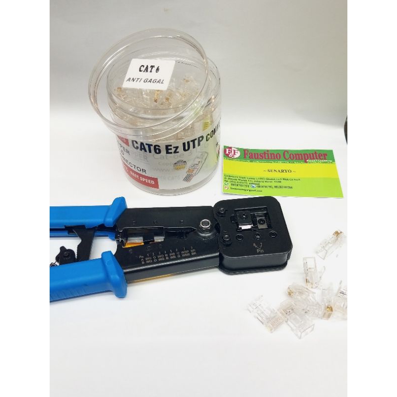 Jual RJ45 Cat6 + Crimping tool/Tang | Shopee Indonesia