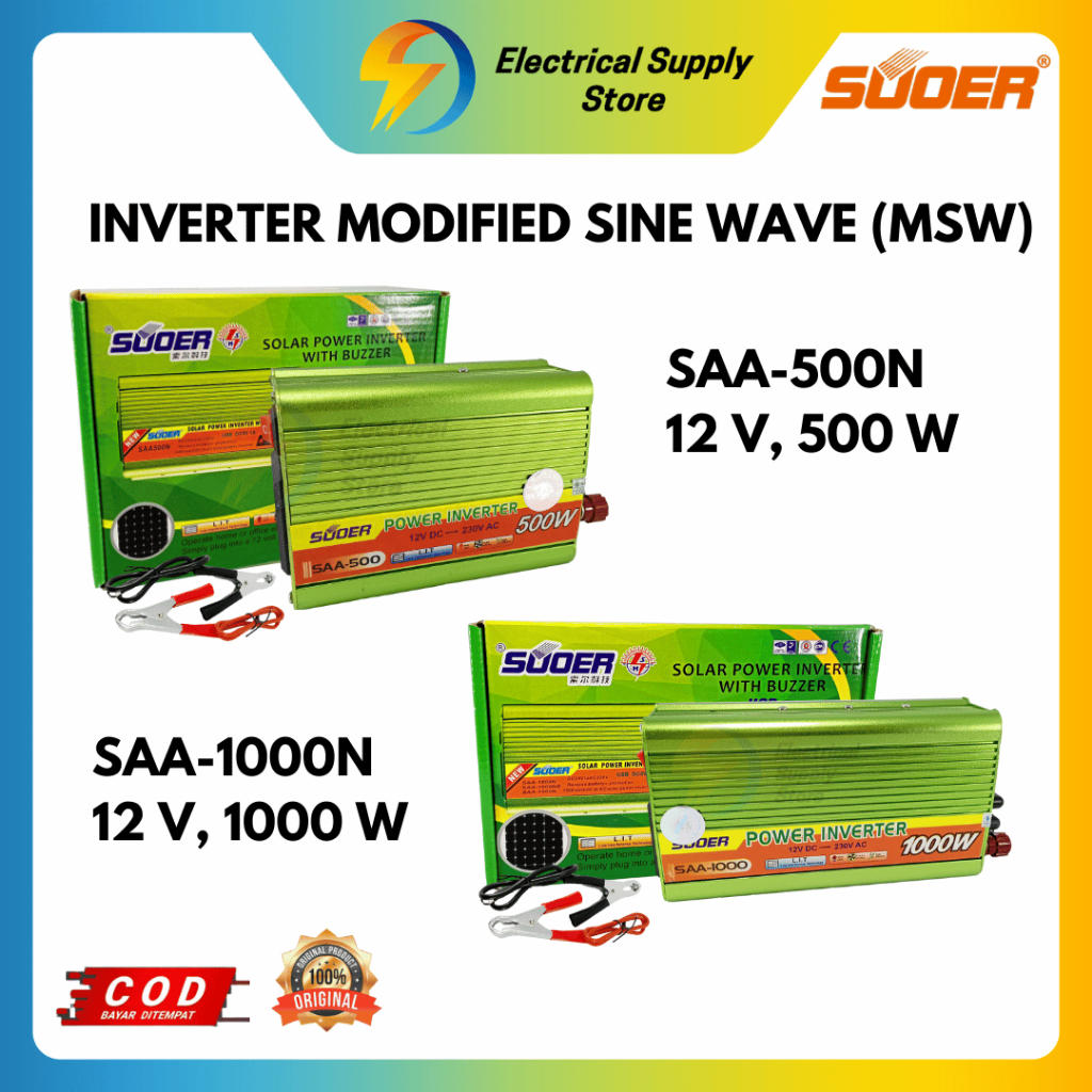 Jual SOLAR POWER INVERTER / PENGUBAH ARUS DC KE AC SUOER 500W/1000W 12V ...