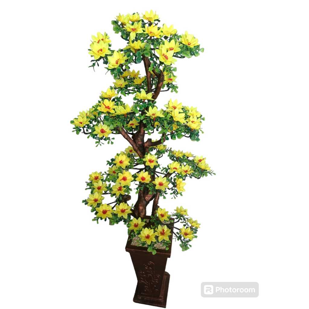 Jual [bunga set pot] pohon hawai artificial tinggi 140 cm jumbo / bunga ...