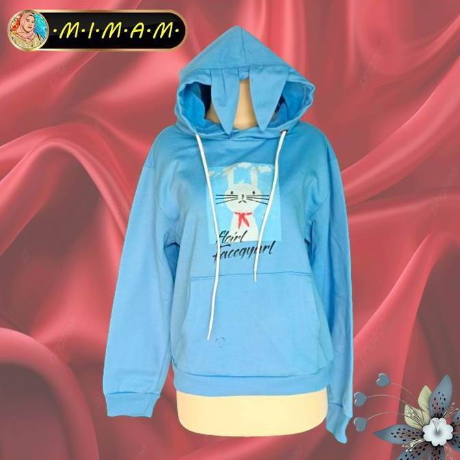 Jual PRE-LOVED SWEETER HOODIE BIRU MOTIF KELINCI PUTIH | Shopee Indonesia