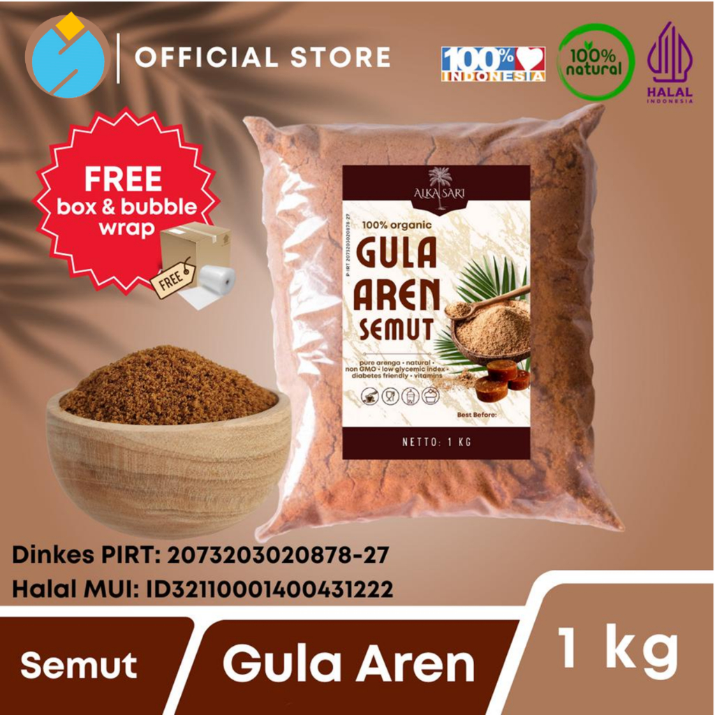 Jual Gula Aren Semut / Nira Aren Bubuk Organik Alka Sari 1Kg | Shopee ...