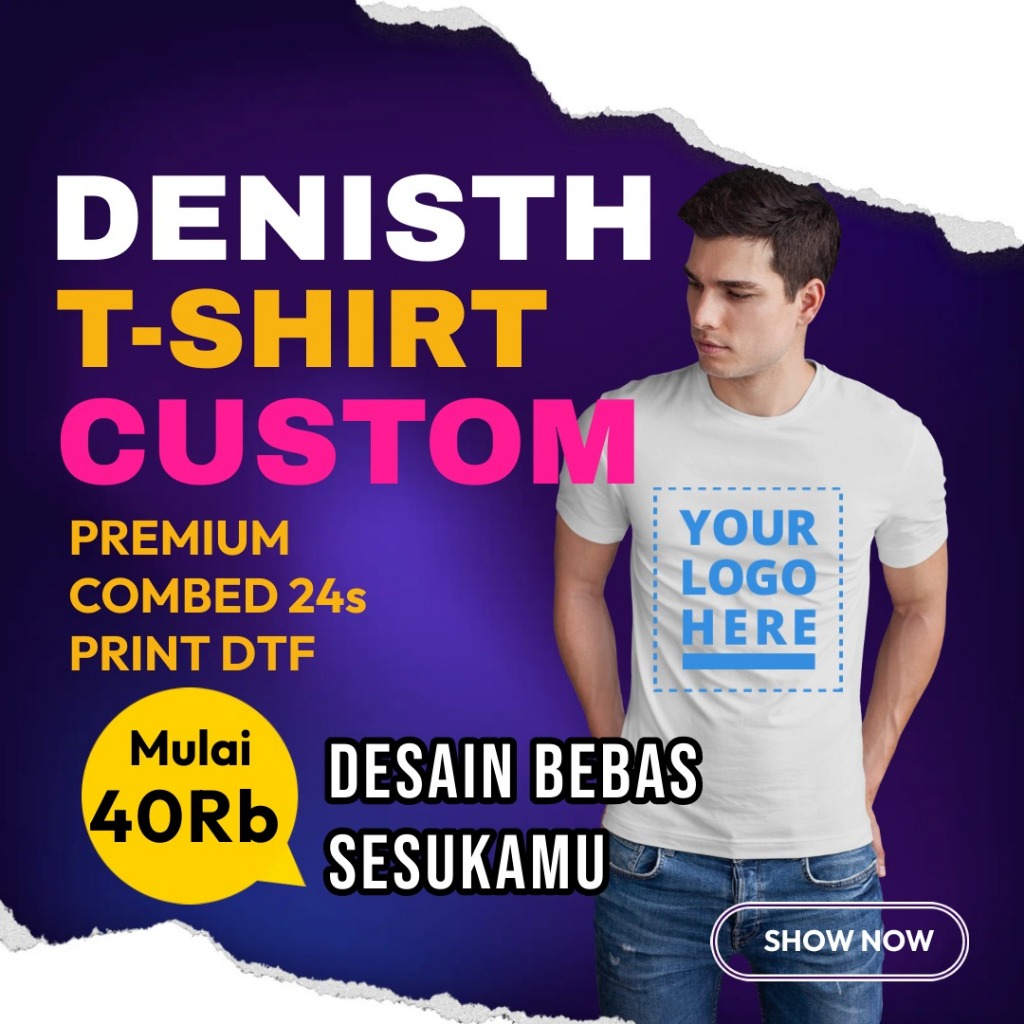 Jual KAOS SABLON CUSTOM SATUAN COTTON COMBED 24S / SABLON DTF / BEBAS CUSTOM TULISAN / GAMBAR ...