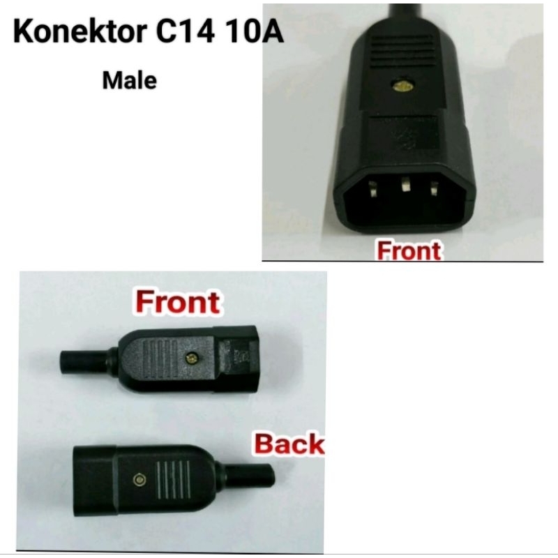 Jual Connector C14 Male - 10 Ampere (Socket C14 Male) | Shopee Indonesia
