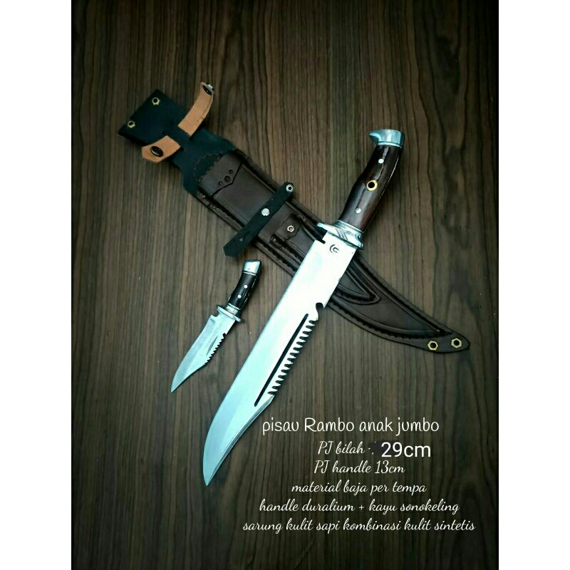 Jual pisau hunting rambo 1set jumbo | Shopee Indonesia
