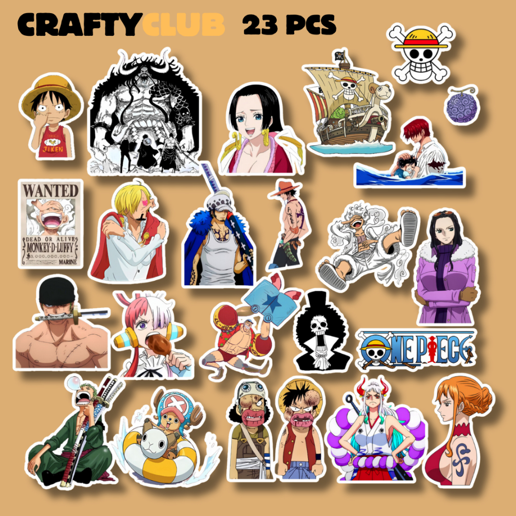 Jual One Piece Sticker Vinyl (23 Pcs) Waterpoof cocok untuk di tempel ...