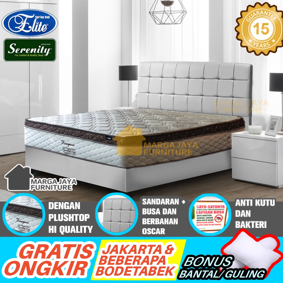 Jual Kasur SET Spring bed + Divan Sandaran ELITE SERENITY Eternity Honeymoon Plushtop ranjang ...