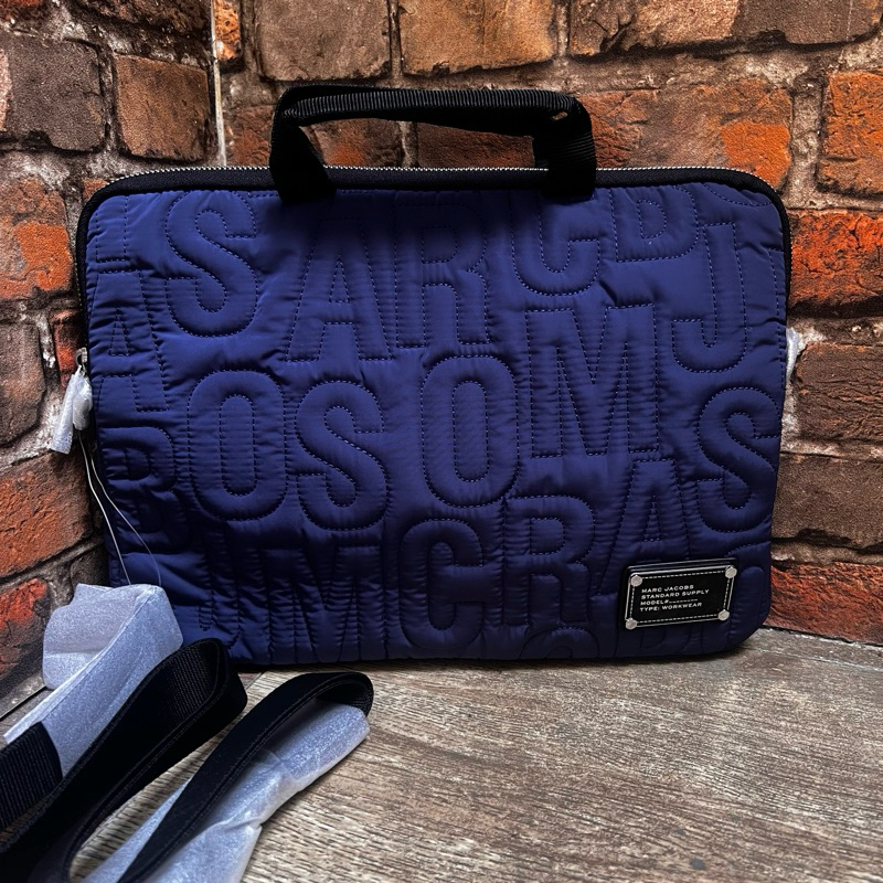 Jual Tas Marc Jacobs Logo Quilted Laptop Bag Azure Blue (New With Tag ...