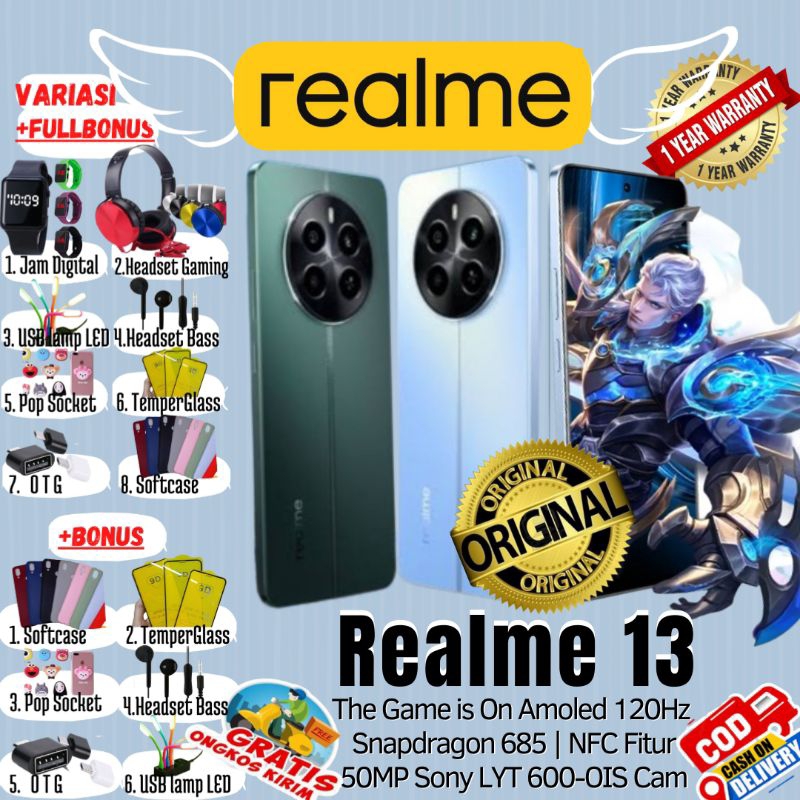 Jual REALME 13 8/128GB - 8/256GB - Ram UpTo 16GB - Sony LYT 600-OIS ...