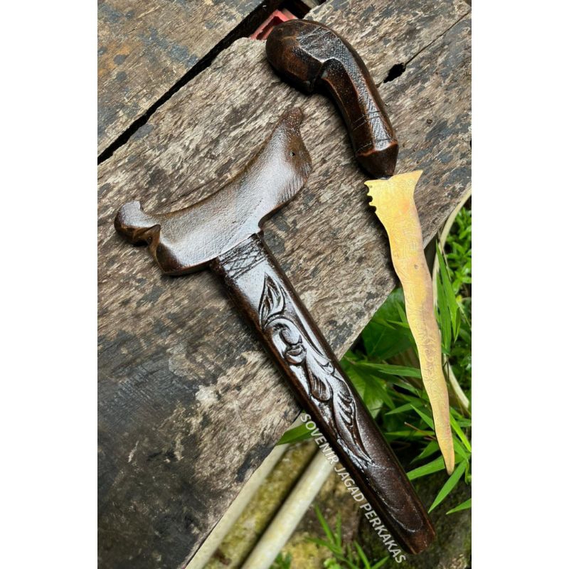 Jual KERIS KUNINGAN KECIL MINI Sovenir Nusantara Kuningan Kaligrafi ...