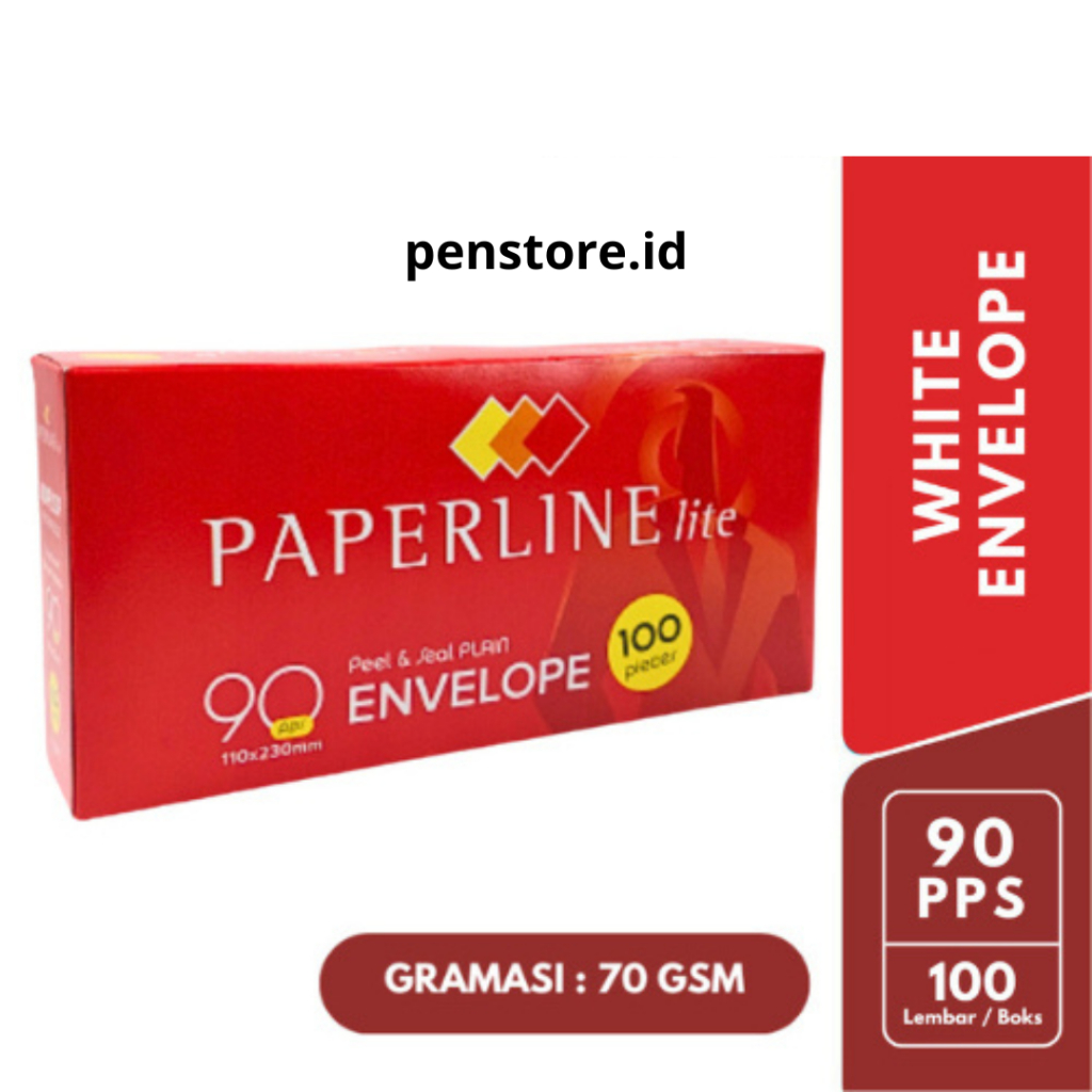 Jual (Pack = 100 pcs) Amplop Paperline LITE No.90 + lem / Amplop ...