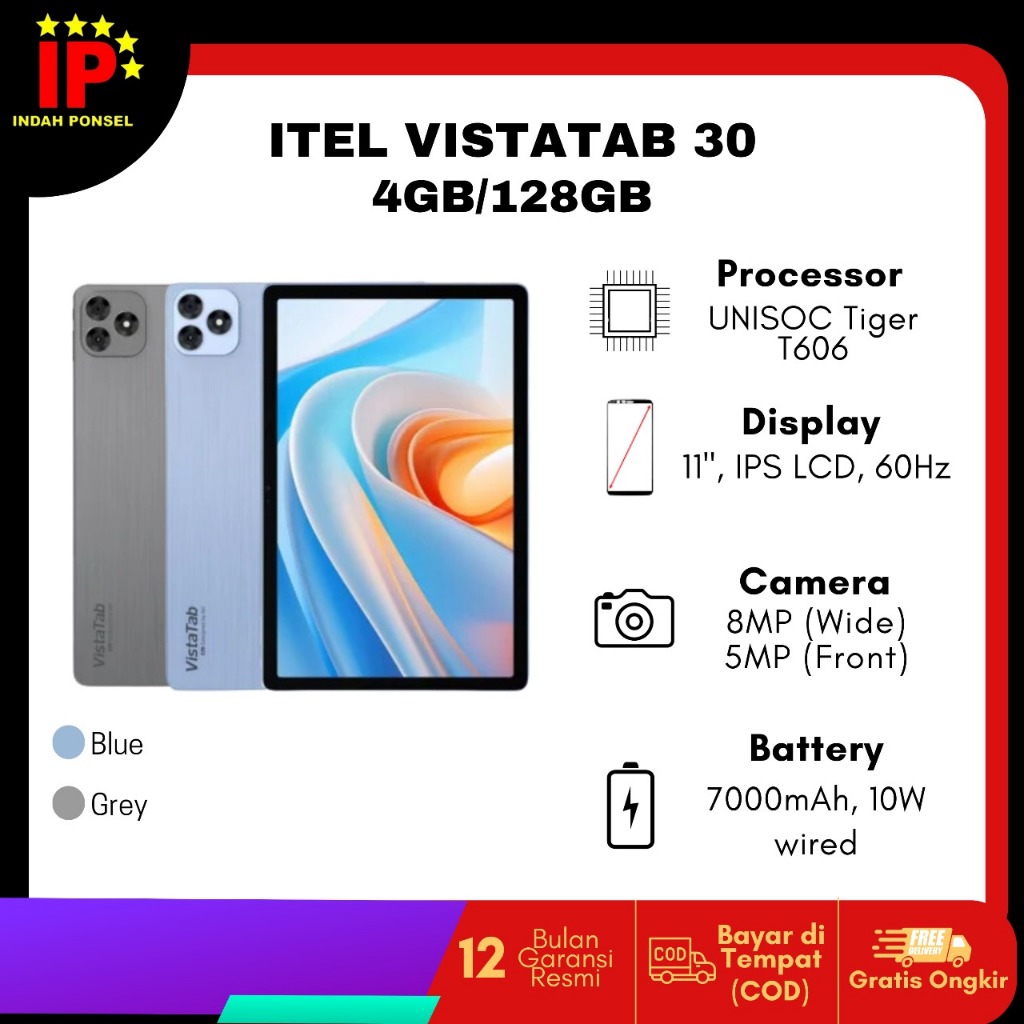 Jual ITEL VISTA TAB 30 11'' RAM 4/128GB GARANSI RESMI | Shopee Indonesia
