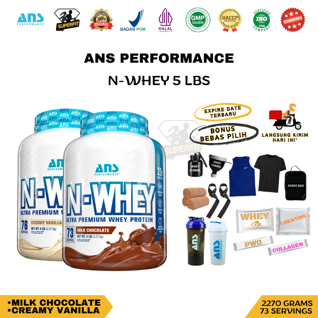 Jual ANS N Whey 5 Lbs 2,3 Kg BPOM HALAL N-WHEY NWHEY 5LB Whey Protein ...