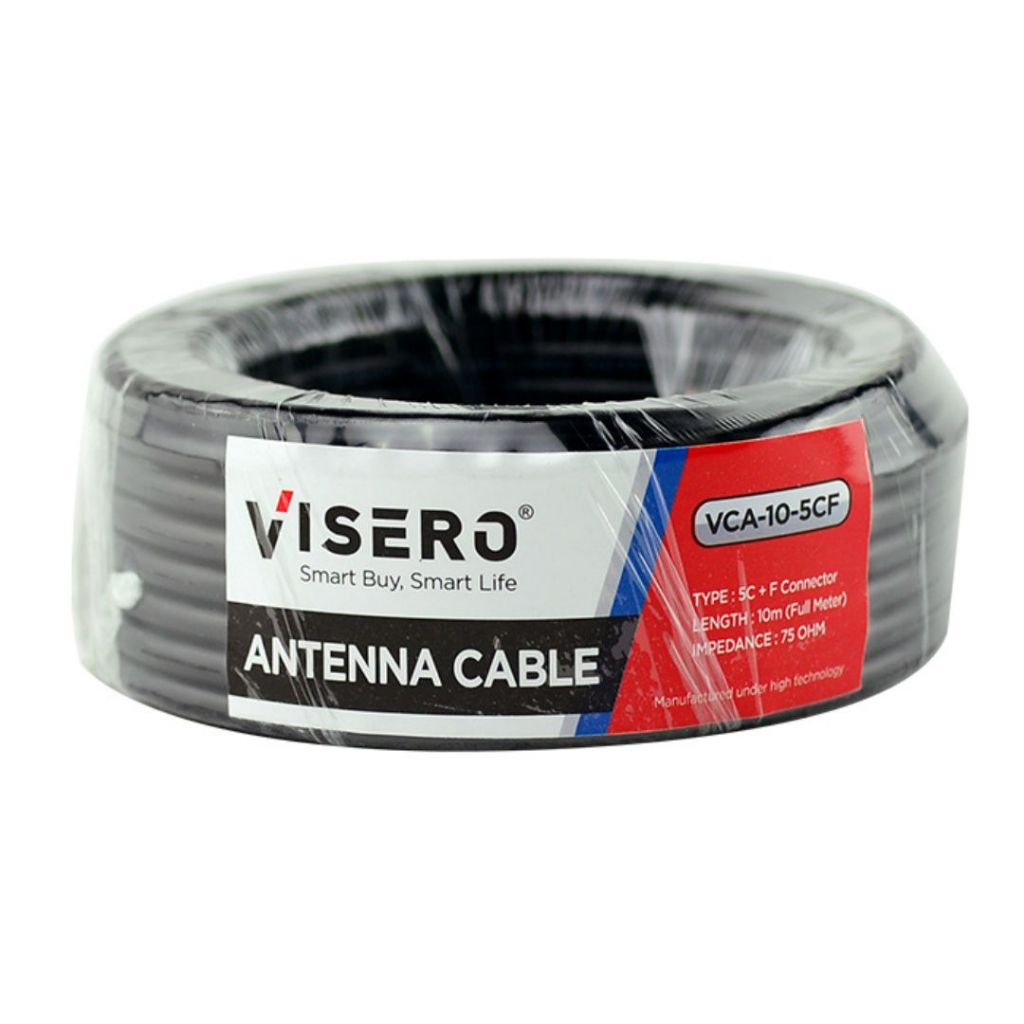 Jual VISERO KABEL ANTENA TV DIGITAL 10M / KABEL ANTENA RG 6 10 METER + JACK KONEKTOR | Shopee ...