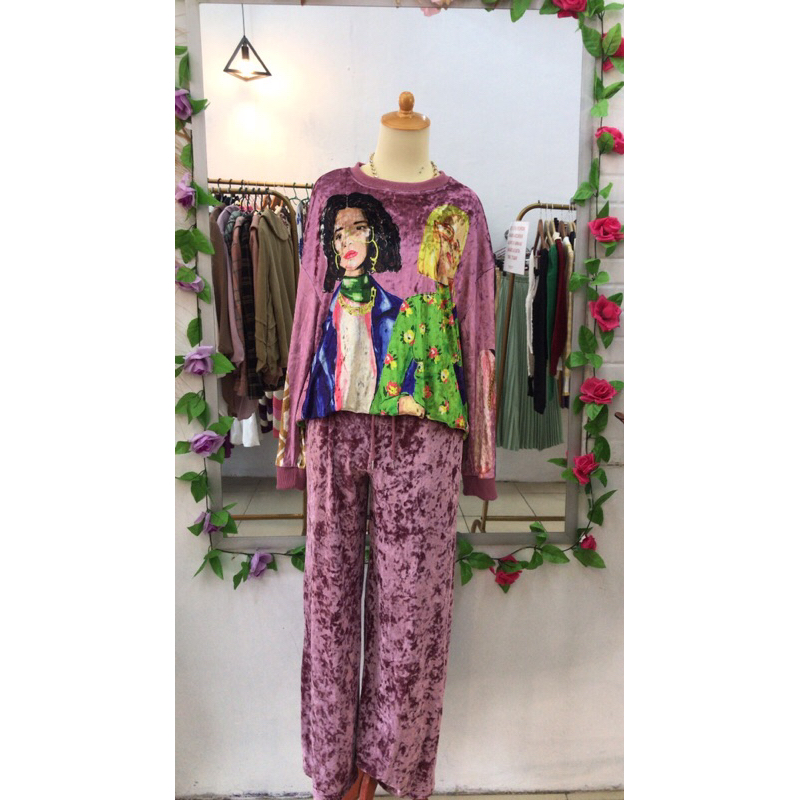 Jual One Set Bludru premium Motif | Shopee Indonesia
