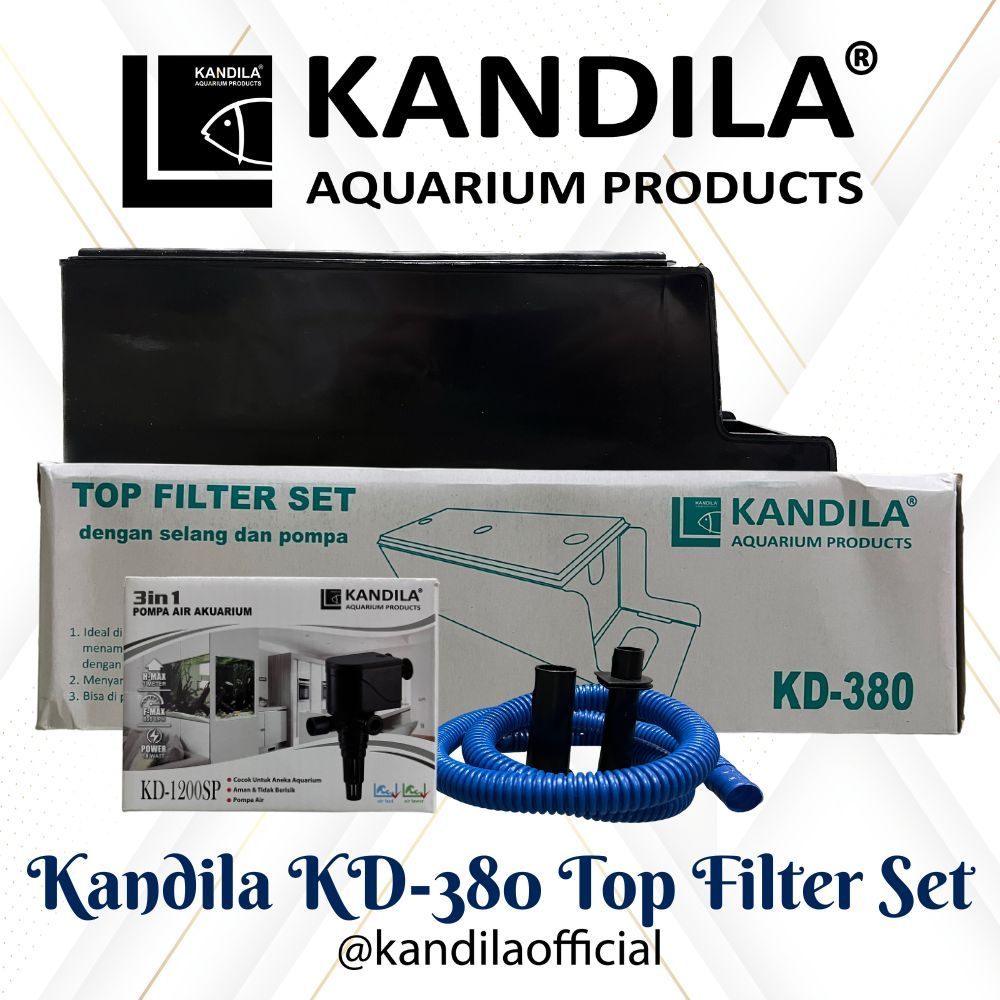 Jual Kandila Official KD-380 Top Filter Set Filter Box dengan Pompa Air ...