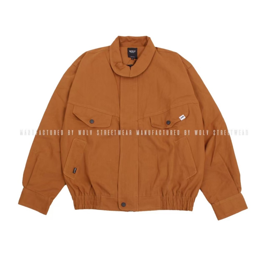 Jual WOLV STREETWEAR FLIGHT JACKET CARAMEL - Jaket Pria Premium Distro Terbaru | Shopee Indonesia