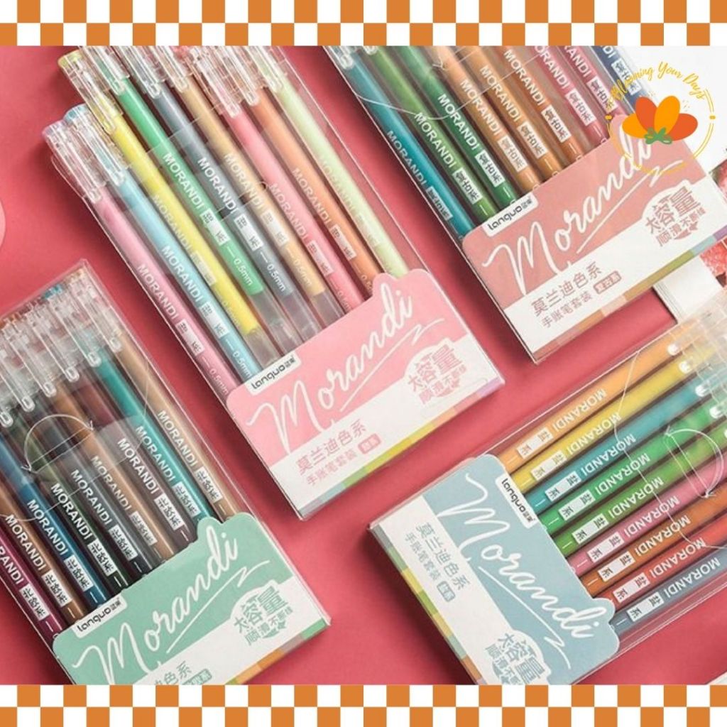 Jual 9pcs Pastel Pen Gel Set Pulpen warna warni 0.5mm pena pulpen ...