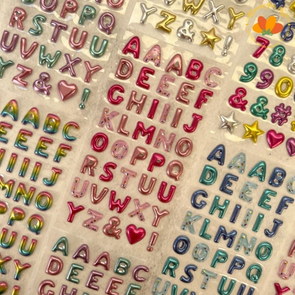 Jual bloomingyourdays 3D Alphabet sticker stiker huruf pastel warna ...