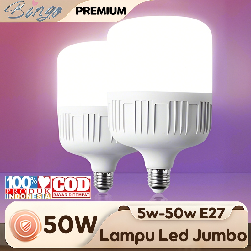 Jual Lampu led kamar jumbo murah E27 5w/10w/15w/20w/30W/50 Watt Lampu bohlam tabung putih SNI ...