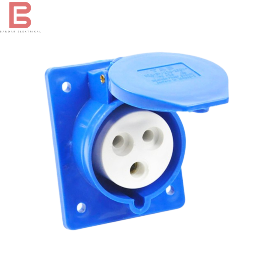 Jual Industrial Socket 3 Pole 32A untuk Genset CEE 423 Panel Mounting ...