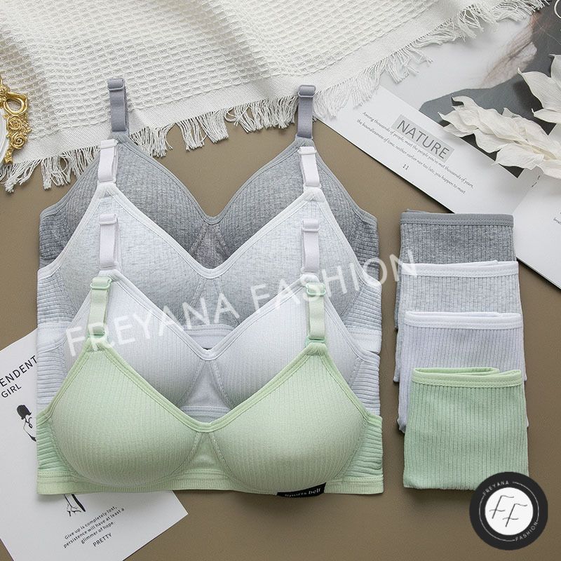 Jual BRA PUSH UP (ISI 6 PCS] BH Bra Motif Garis Lurus Sport Bra wanita ...