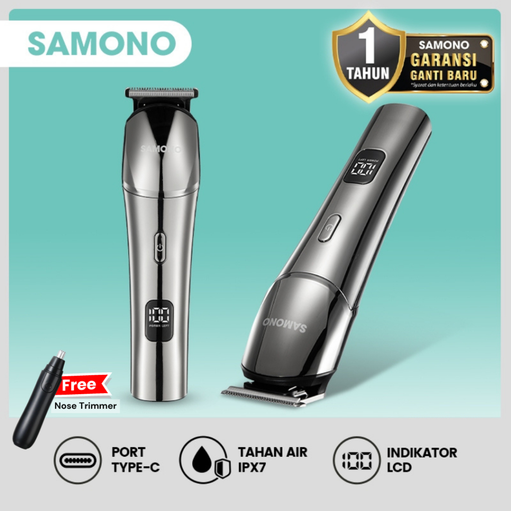 Jual Samono Pencukur Rambut Kumis dan Jenggot Elektrik Shaver SW-HCT10 Tahan Air IPX7 Garansi 1 ...