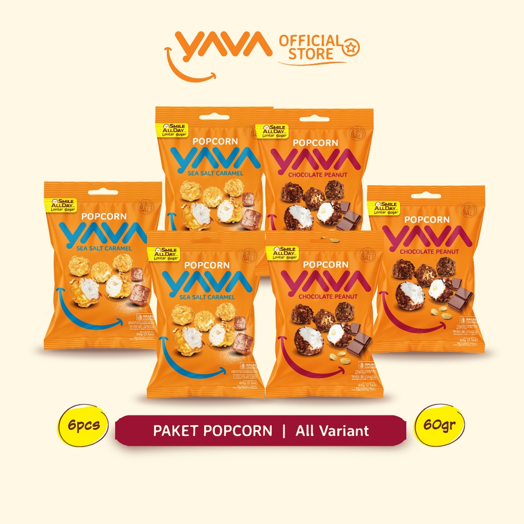 Jual YAVA Paket Popcorn 2 Rasa (6 x 60g) | Shopee Indonesia