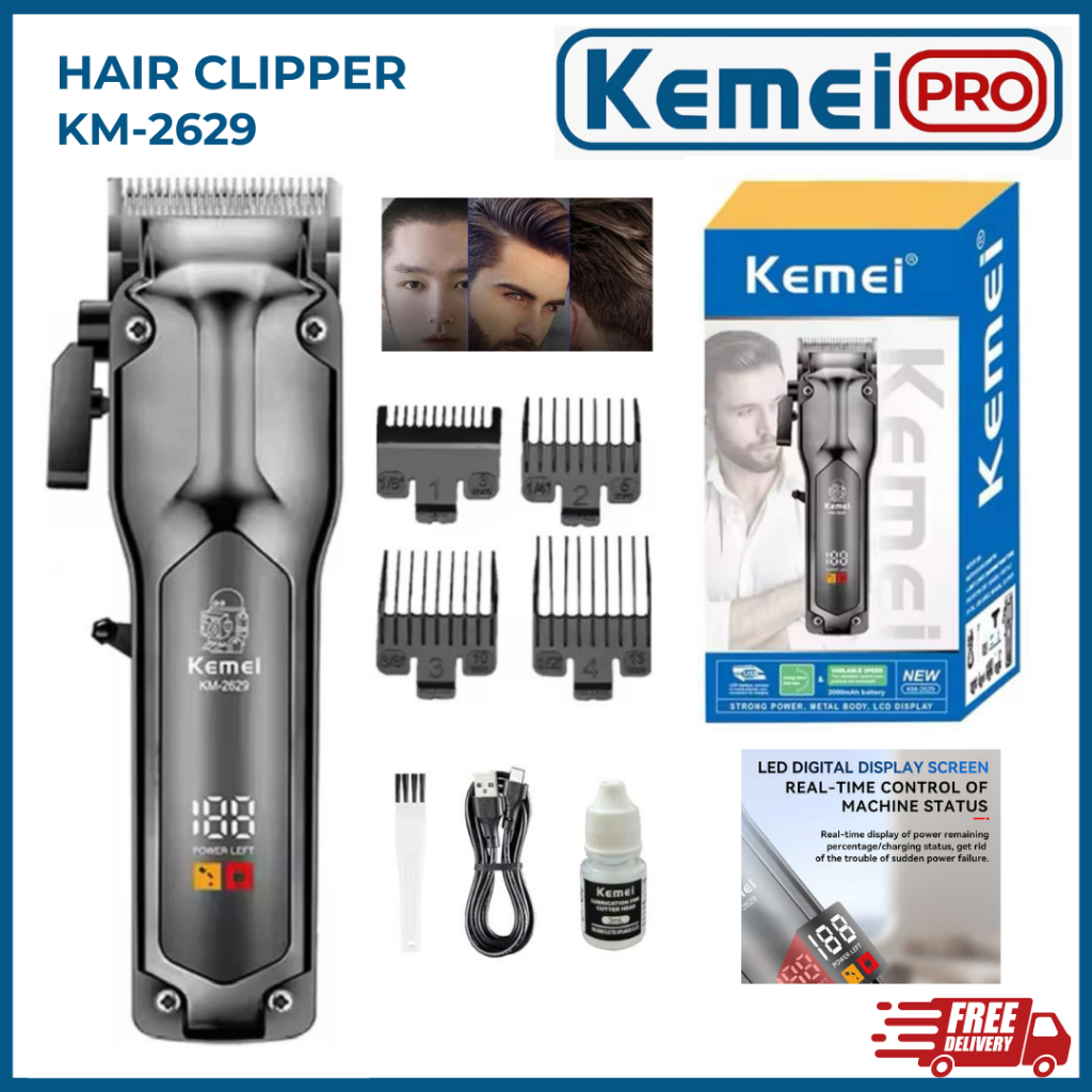 Jual Alat Cukur Rambut Kemei KM-2629 Cukuran Kemei KM 2629 Display LED Mesin Professional Hair ...