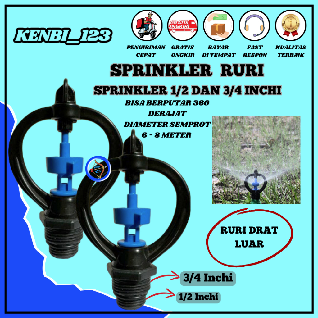 Jual Sprinkler Ruri Sprinkler Pertanian Sprinkler Taman Sprinkler kebun ...