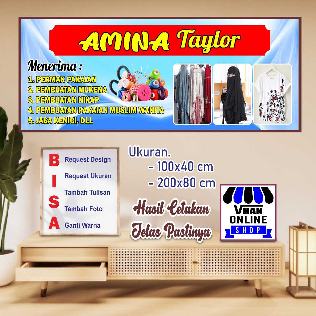 Jual Banner Spanduk MMT Jasa Permak atau Jasa Jahit Baju Taylor Bagus ...