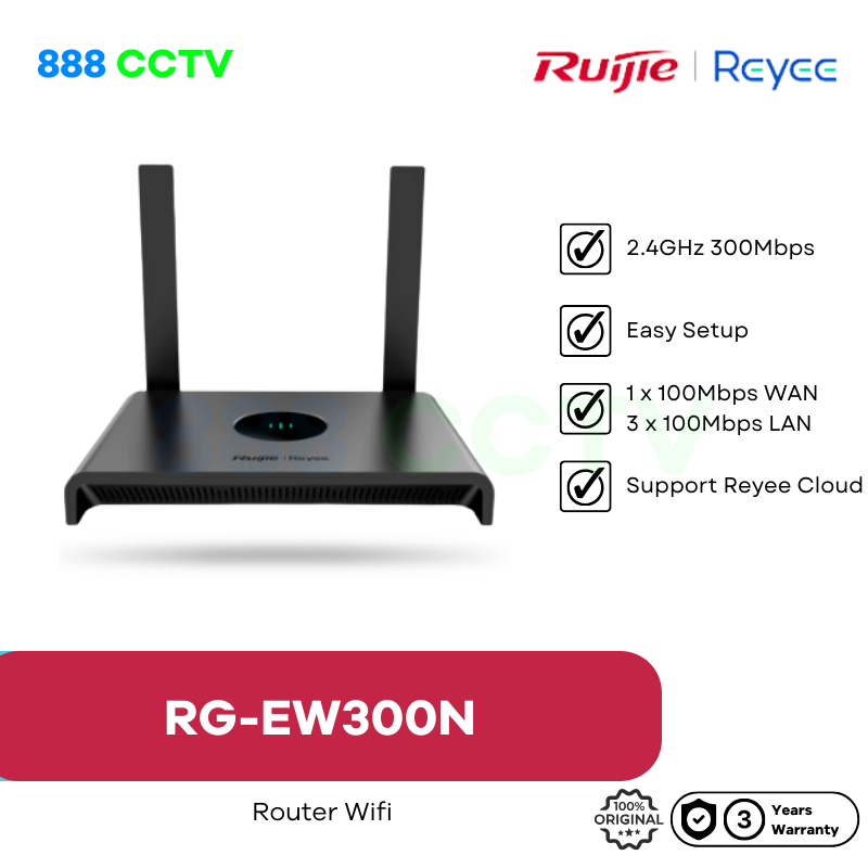 Jual Ruijie Reyee RG-EW300N 300Mbps Wi-Fi 4 Router Repeater Access ...