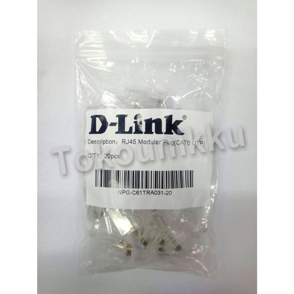 Jual D-LINK Connector RJ45 Cat6 konektor rj-45 dlink cat 6 isi 20 pcs ...