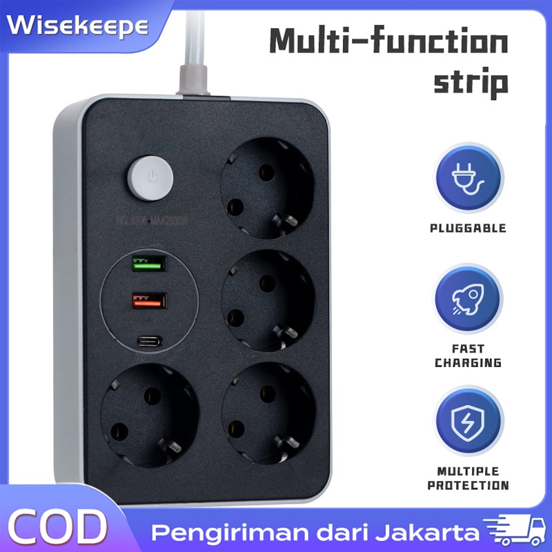 Jual Stop Kontak Colokan Multiguna Multifungsi Kabel Smart Power Socket High Quality 3/4/5 ...