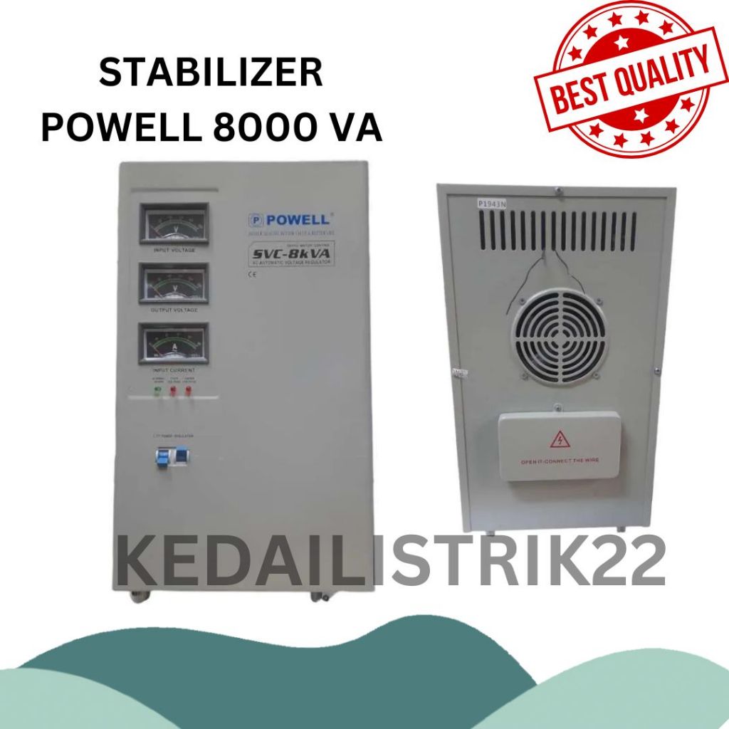 Jual Stabilizer listrik POWELL 1 phase 8000 Va / 8 kVa dengan roda ...