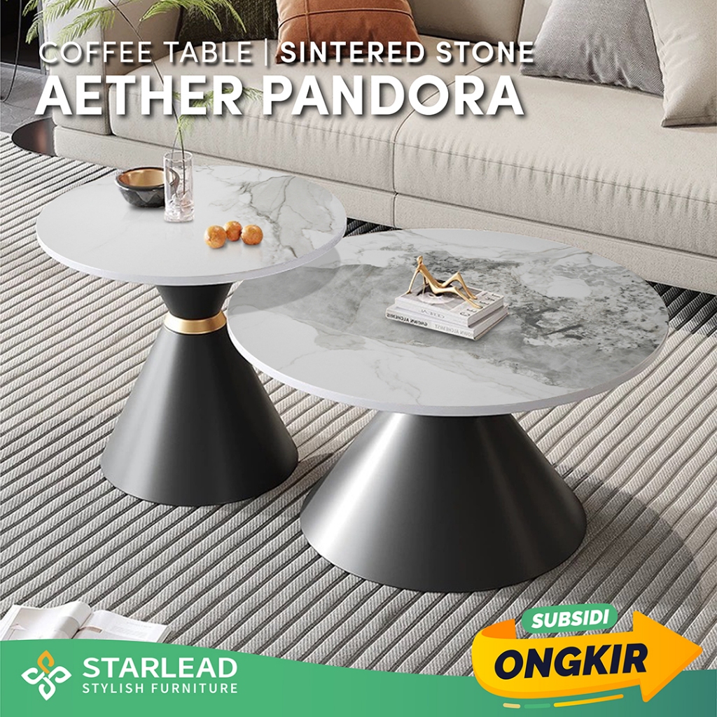 Jual STARLEAD Meja Tamu Sintered Stone Aether Pandora Side Coffee Table | Shopee Indonesia