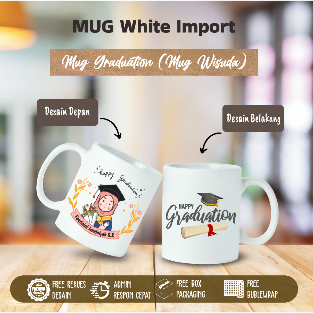 Jual Mug Custom Wisuda / Kado wisuda / Mug Graduation gift // custom ...