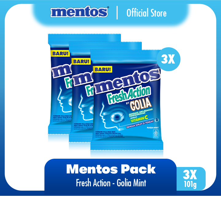 Jual Mentos Fresh Action Golia Mint 84g - Permen Pelega Tenggorokan ...