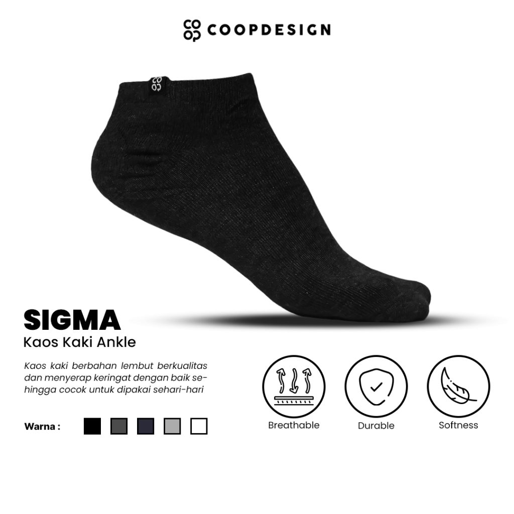 Jual [BEST SELLER] Coop Design - Sigma Kaos Kaki Pendek Semata Kaki ...