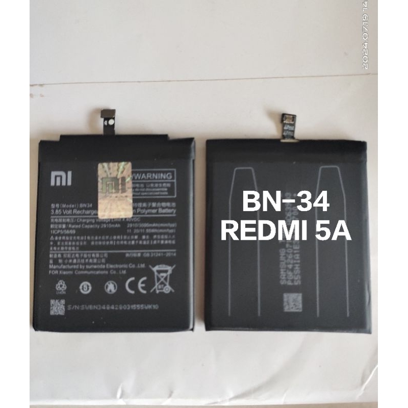 Jual Baterai Redmi 5a Original Bn34 Xiaomi Bn 34 Batre Asli | Shopee ...