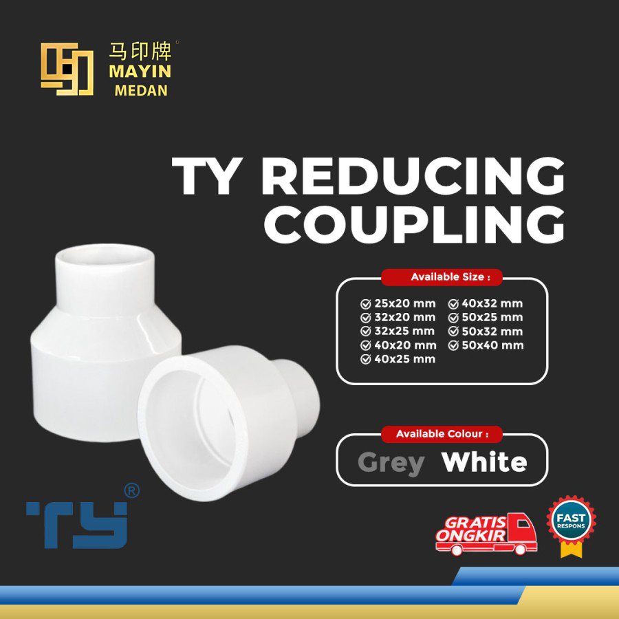 Jual TY Reducing Coupling / Reducer / Vlok sok Pipa Pipe U – PVC by 3 Pawns | Shopee Indonesia