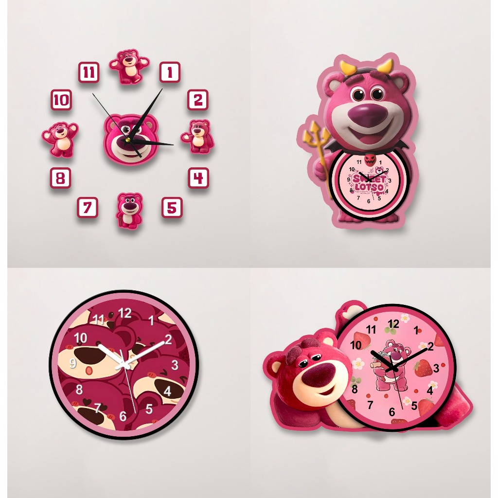 Jual Jam Dinding Ukir Karakter Kartun Lotso Lucu Dekorasi Kamar Unik ...