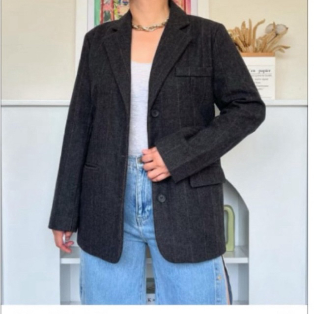 Jual grey blazer | Shopee Indonesia