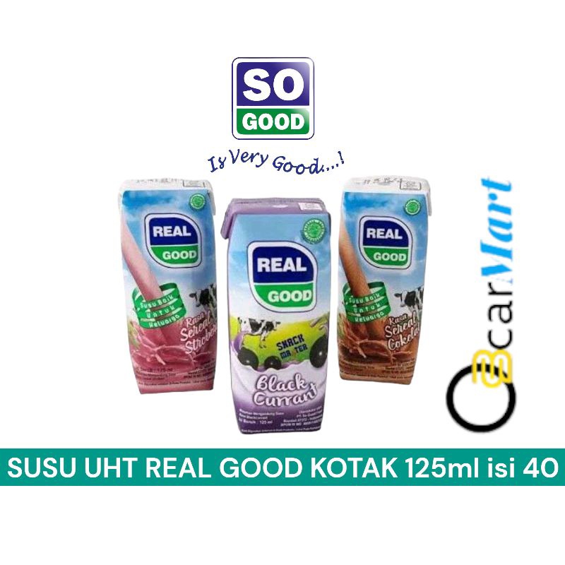 Jual Susu UHT Kotak REAL GOOD 125ml 1 Dus isi 40 dari SO GOOD | Shopee ...