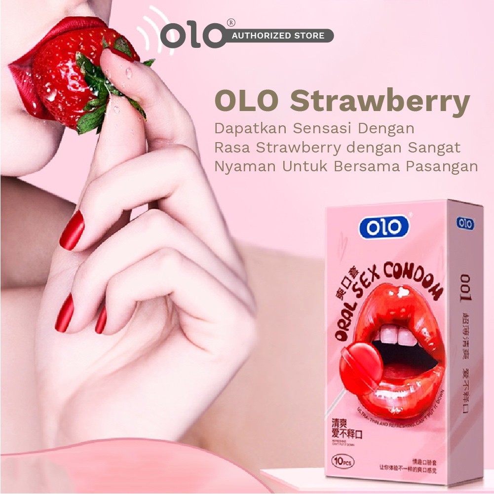 Jual Kondom OLO 001 Oral Stawberry 1 Box isi 10 Pcs Condom Paling Tipis Premium Wangi Stawberry ...