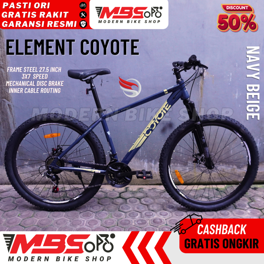 Jual [GARANSI RESMI] ELEMENT COYOTE STEEL 27.5 inch MTB Sepeda Gunung Dewasa 21 SPEED | Shopee ...