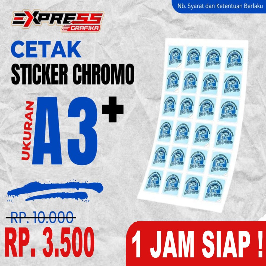 Jual CETAK STIKER CROMO LABEL TERMURAH PLUS LAMINATING(HANYA CETAK DAN ...