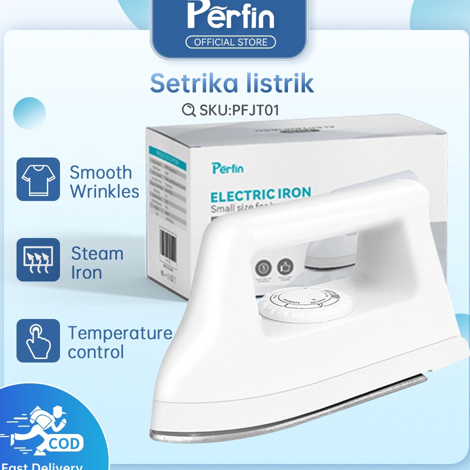 Jual Perfin PFJT1 Mini dry Iron Setrika Listrik Uap Poe Travel Meja ...